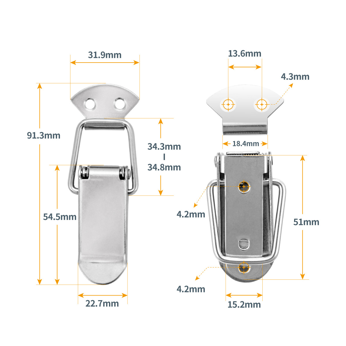 Stainless Steel Spring Loaded Chest Latch - Avanti Systems Co. Ltd